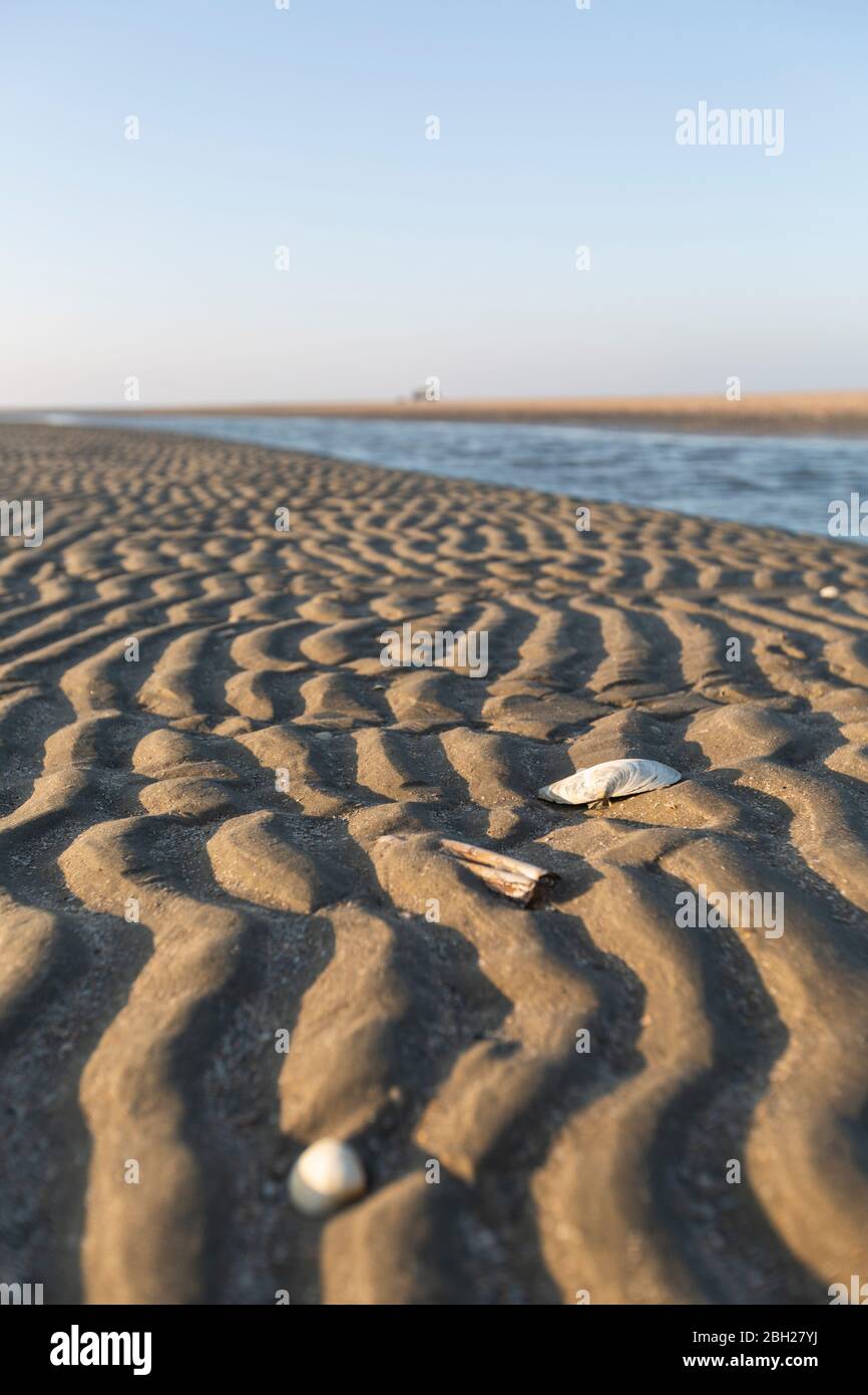Denmark, Romo, Rippled beach sand Stock Photo - Alamy