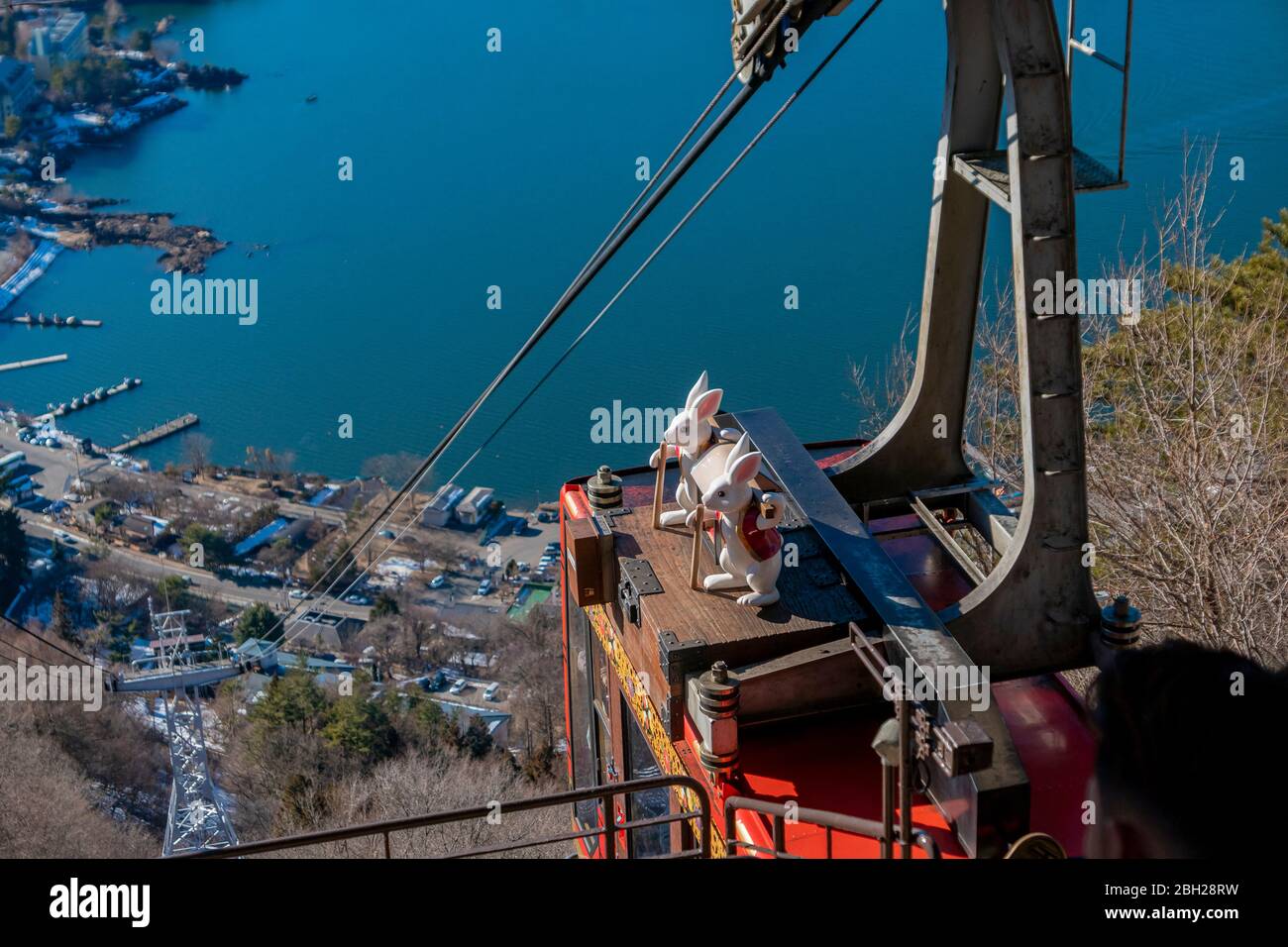 The rabbit dolls of ropeway gondola at Mount Panoramic Ropeway to visit ...