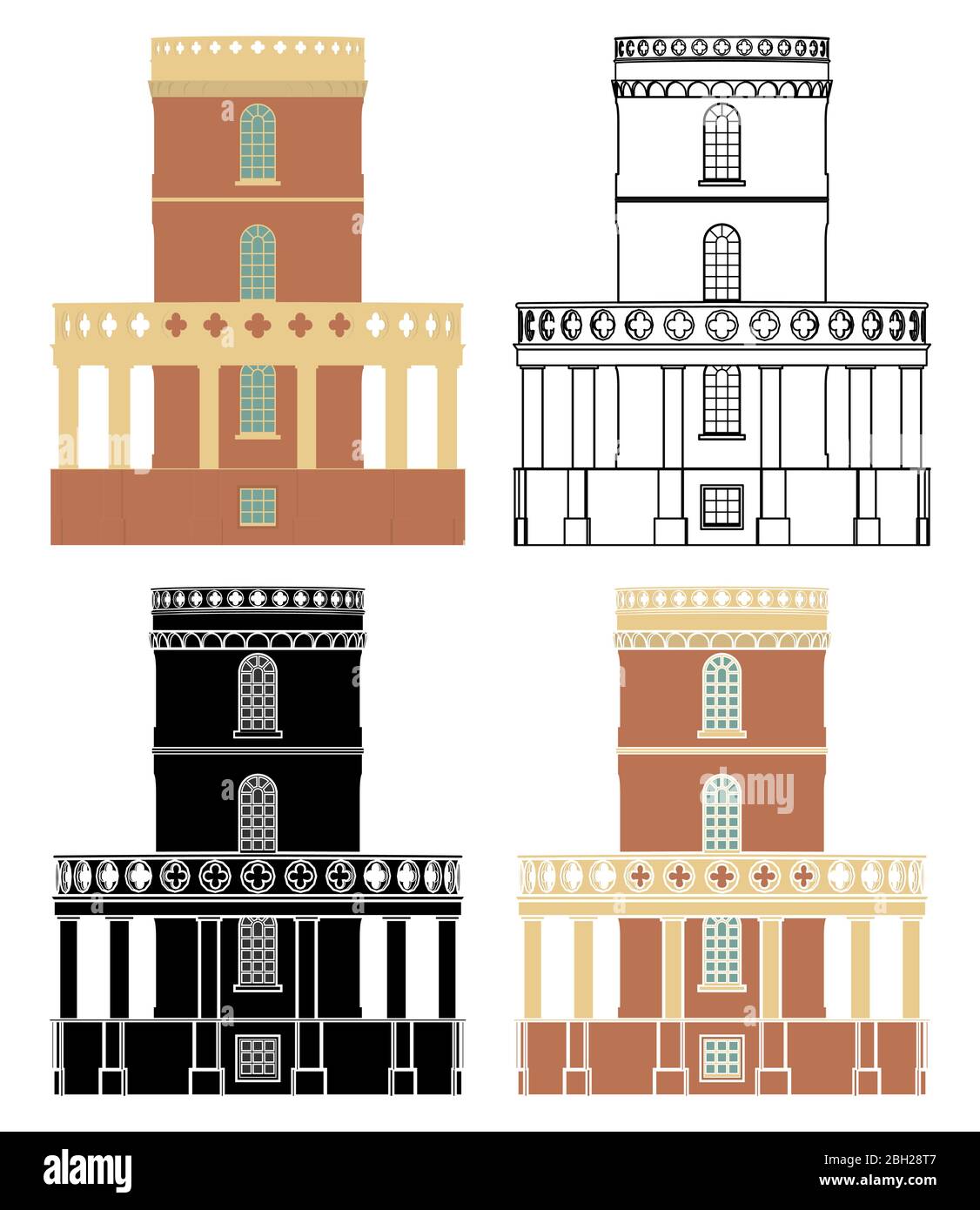 Medieval Tower in front view Stock Vector Image & Art - Alamy