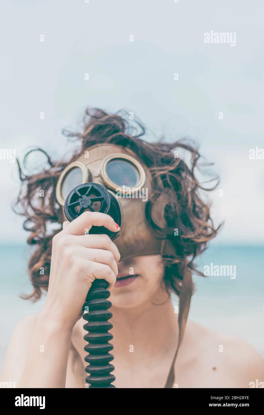 Woman gas mask hi-res stock photography and images - Alamy