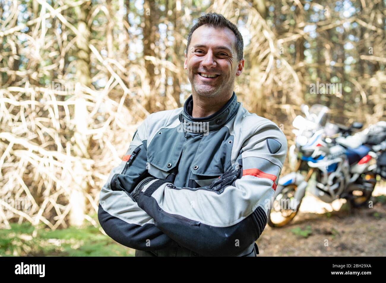 Happy motorcyclist hi-res stock photography and images - Alamy