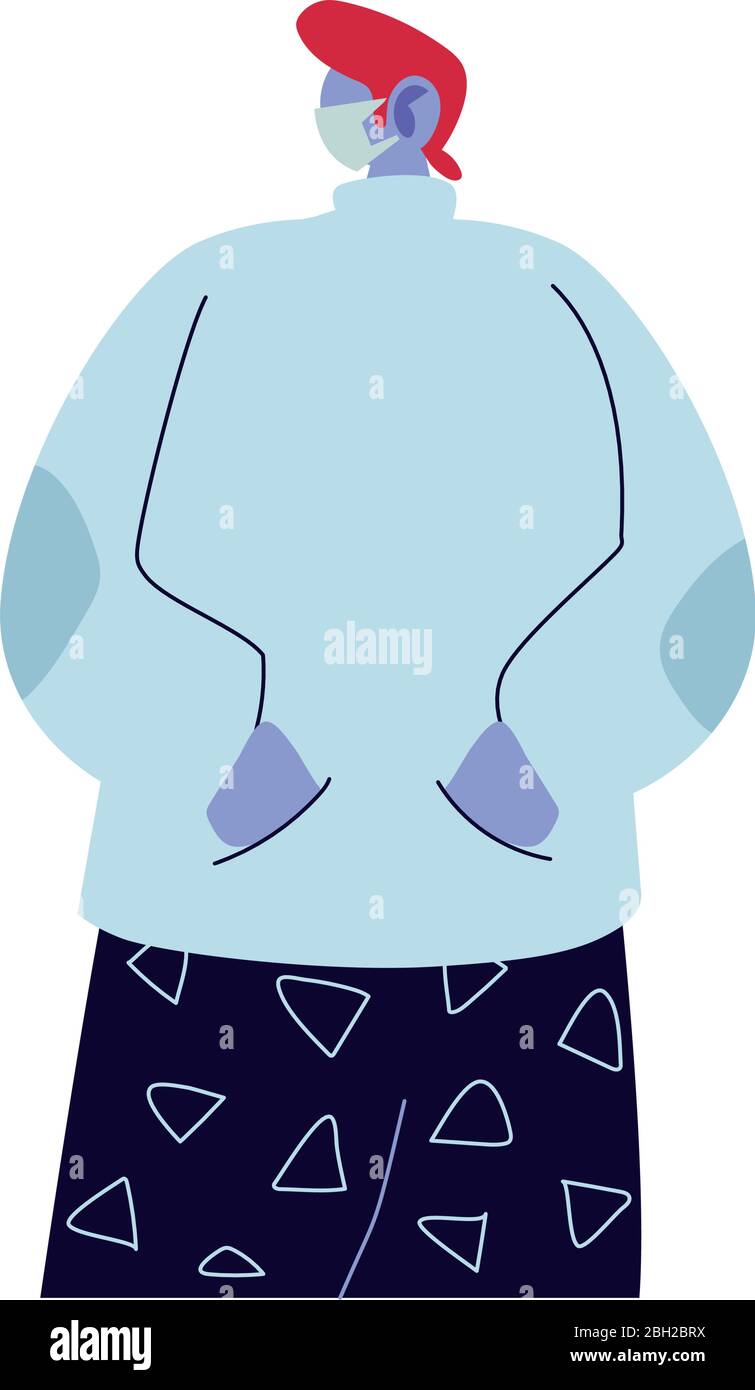 young man using face mask vector illustration design Stock Vector Image ...