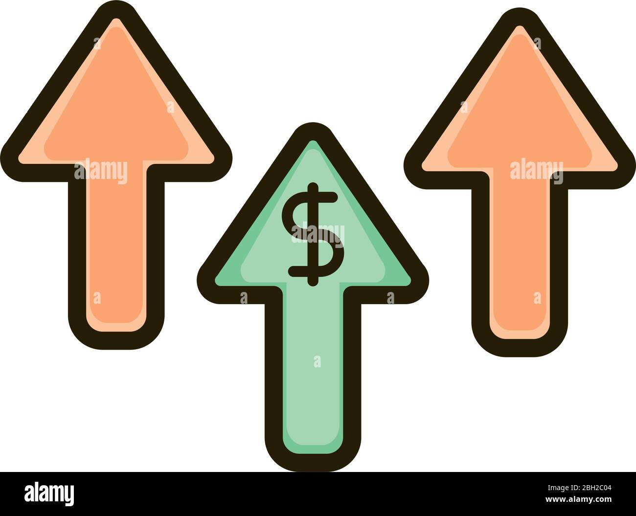 increase arrows money business financial investing vector illustration ...
