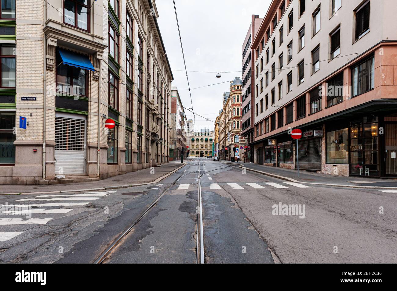 July 26, 2013. View of the streets of Oslo, Norway. Area of the center ...