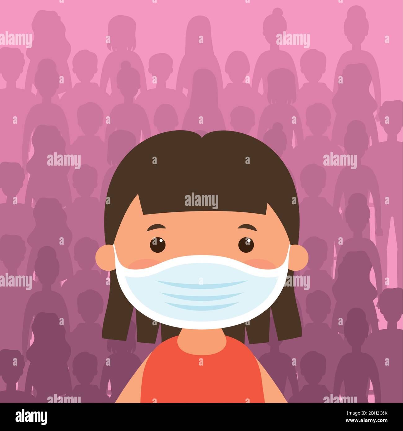 little girl using face mask character Stock Vector Image & Art - Alamy