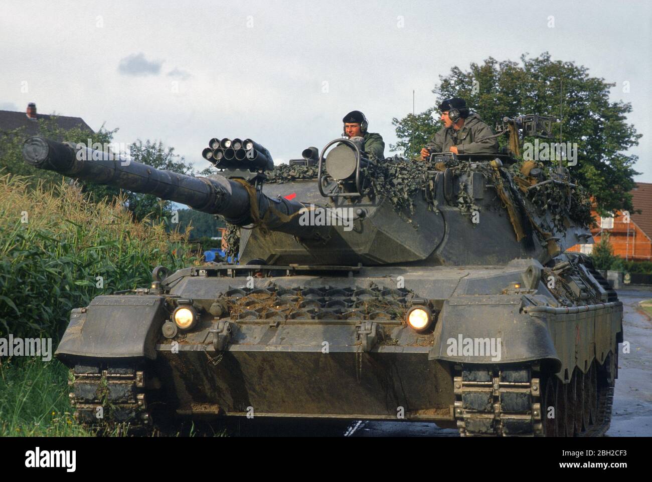 - NATO Exercises in Germany, Canadian Army Leopard tank in a village ...