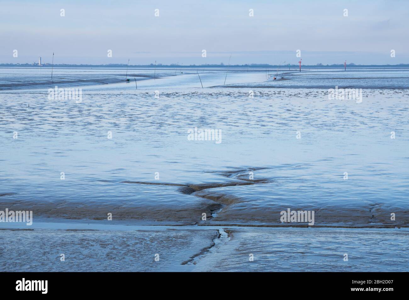Germany, Schleswig-Holstein, Husum, Wadden Sea coast at low tide Stock ...