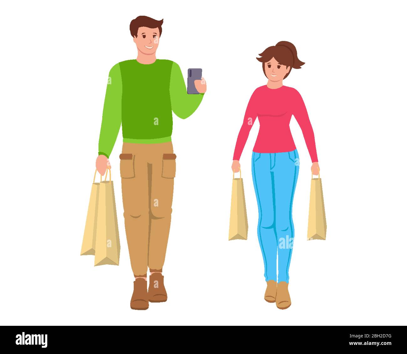 Smiling happy young family Stock Vector Images - Alamy