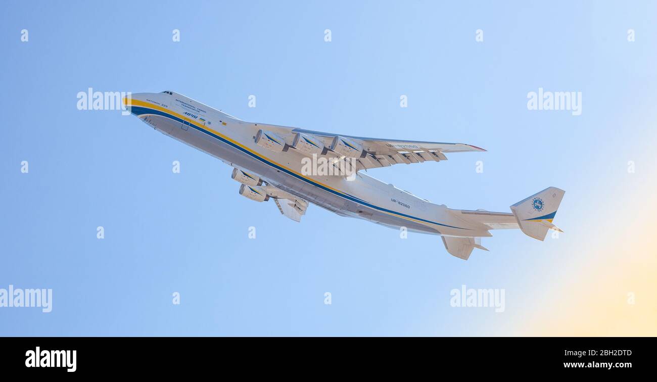 Ukraine, Kyiv - April 23, 2020: Ukrainian cargo plane AN-225 Mriya ...