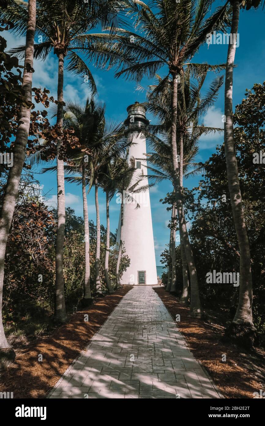 Cape Florida Lighthouse in Key Biscayne, Florida, USA Stock Photo - Alamy