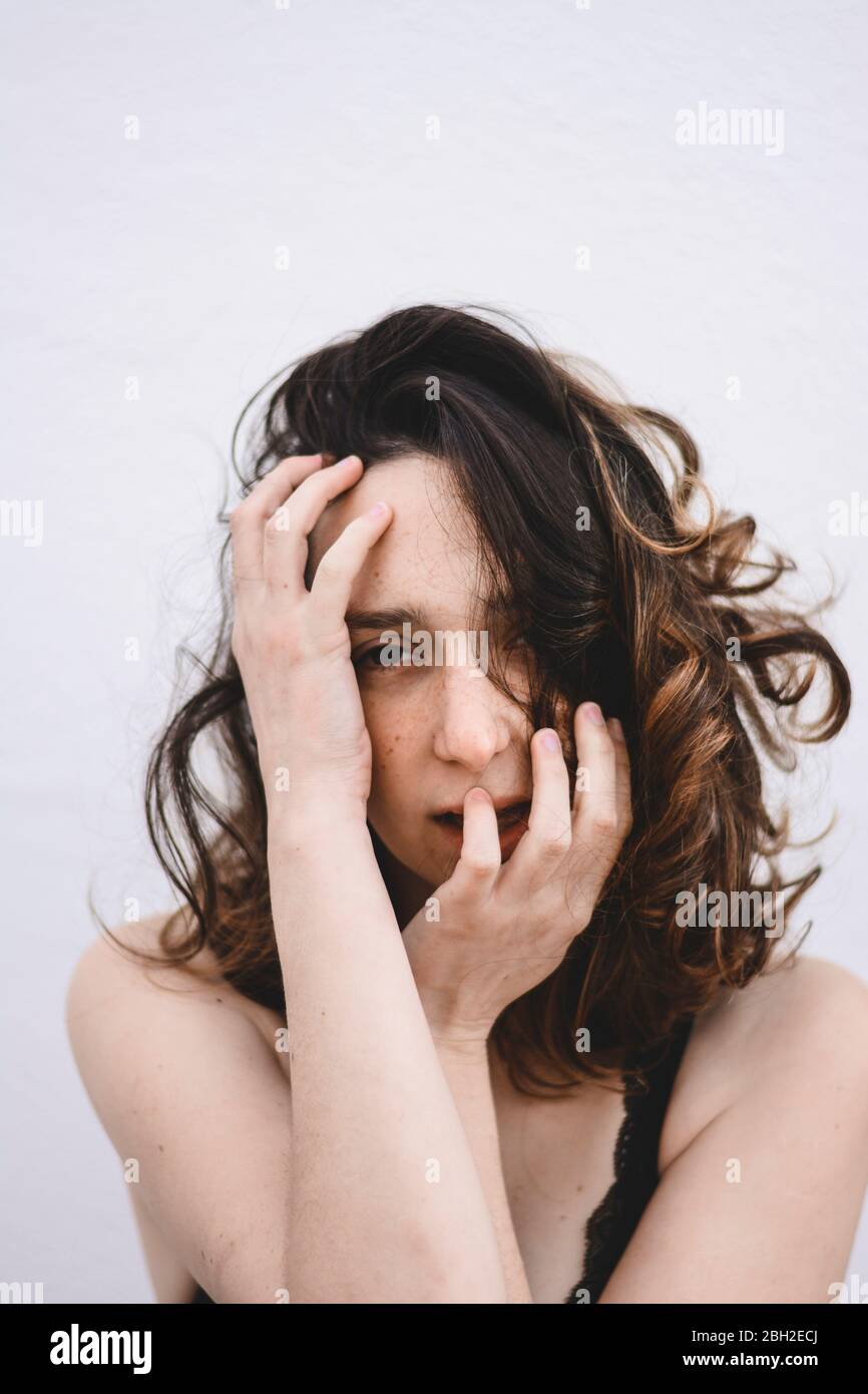 Hands face woman hi-res stock photography and images - Alamy