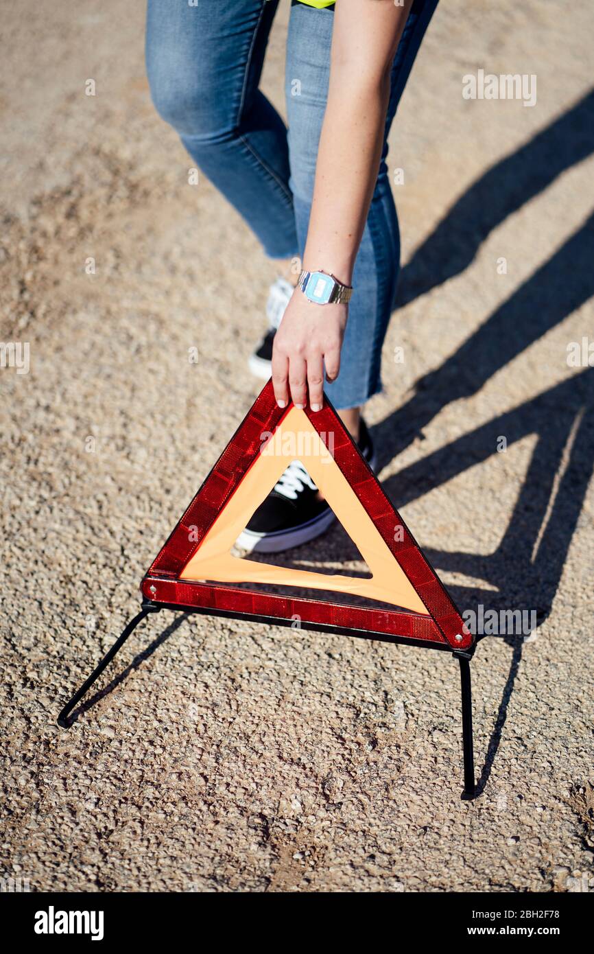 Emergency warning triangle hi-res stock photography and images - Alamy