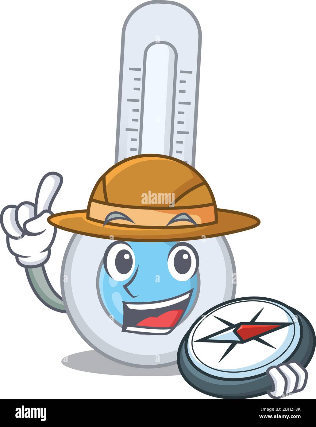 mascot design concept of cold thermometer explorer with a compass Stock ...