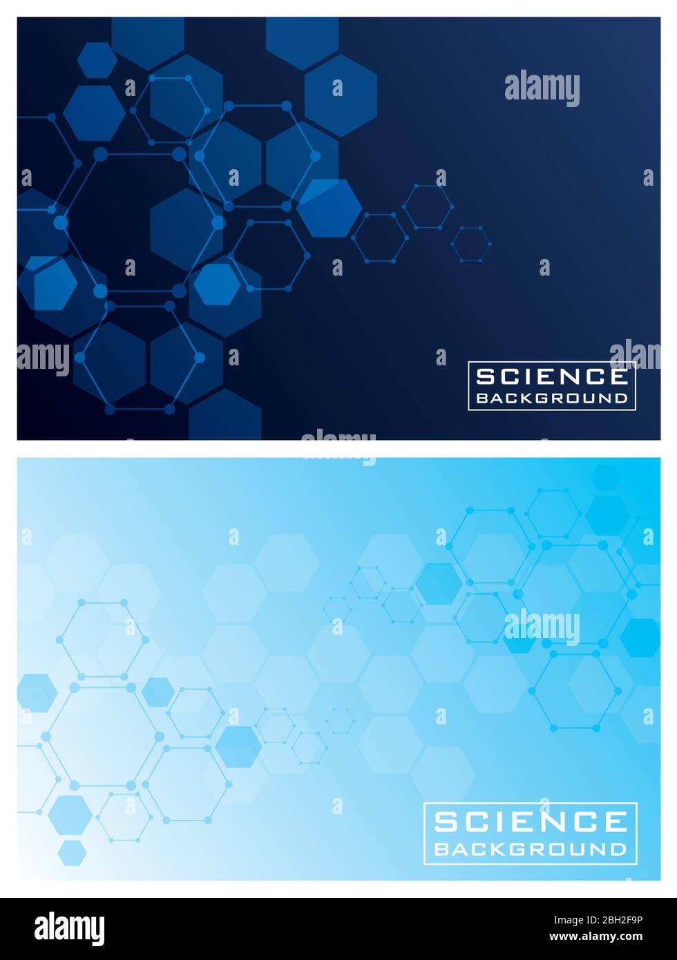 two blues colors science backgrounds with lines structures Stock Vector ...