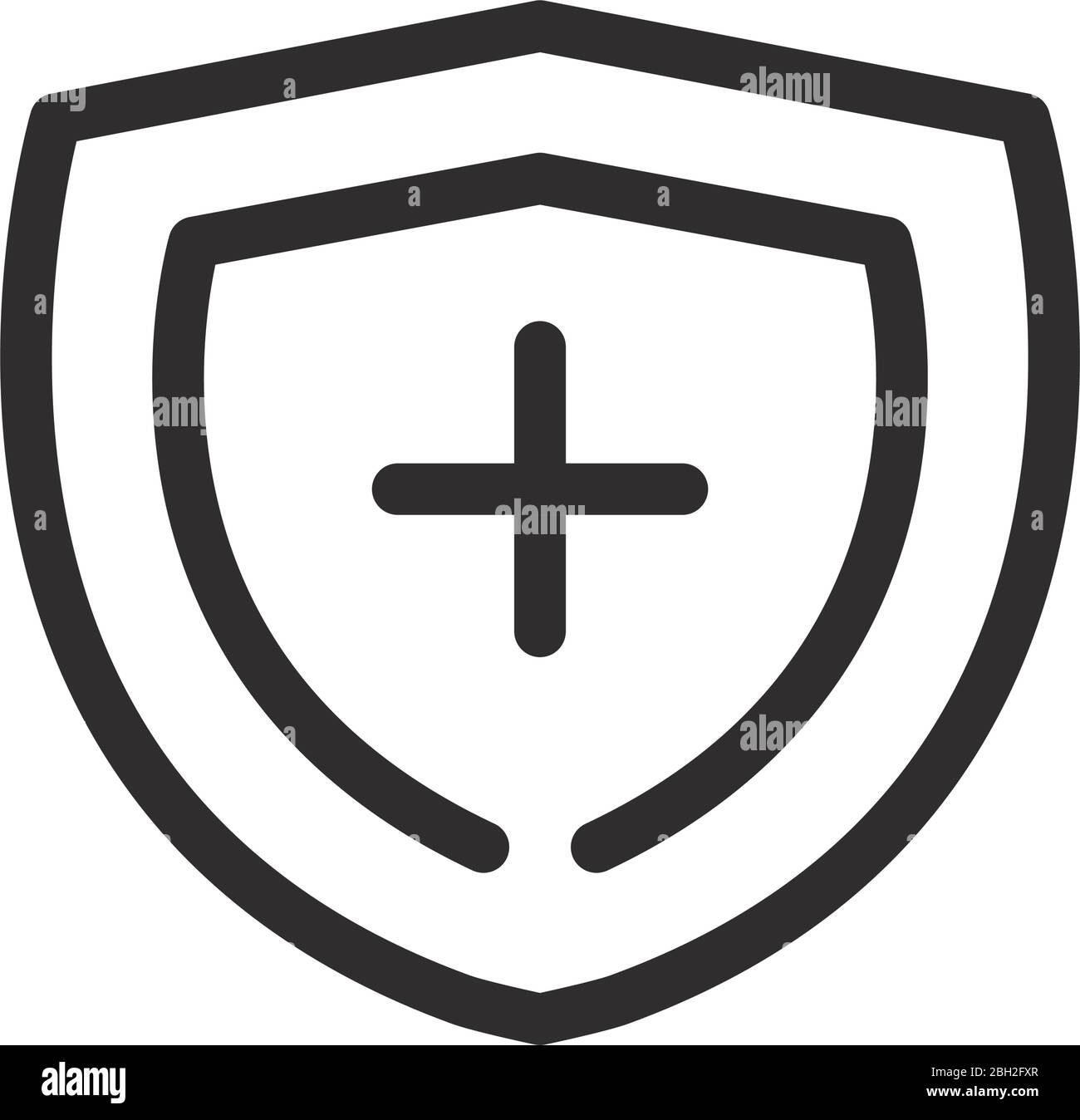 shield protection medical and health care vector illustration line ...