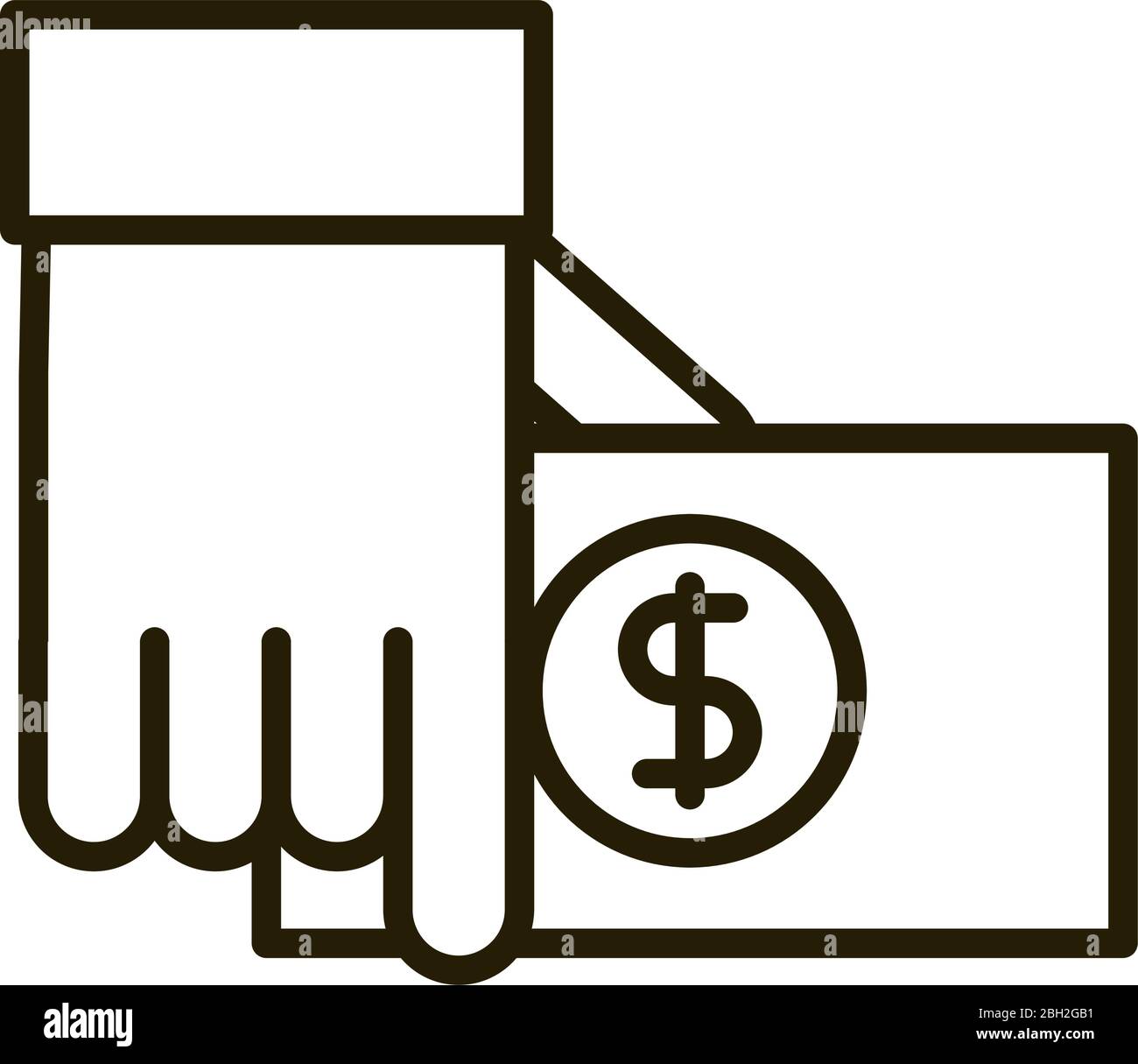 hand with banknote money business financial investing vector ...