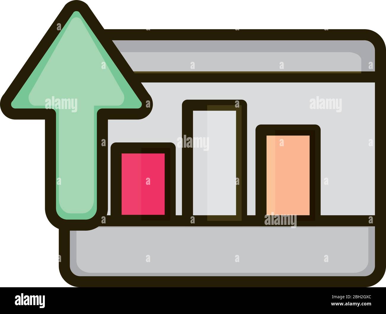 tablet statistics diagram up arrow business financial investing vector ...