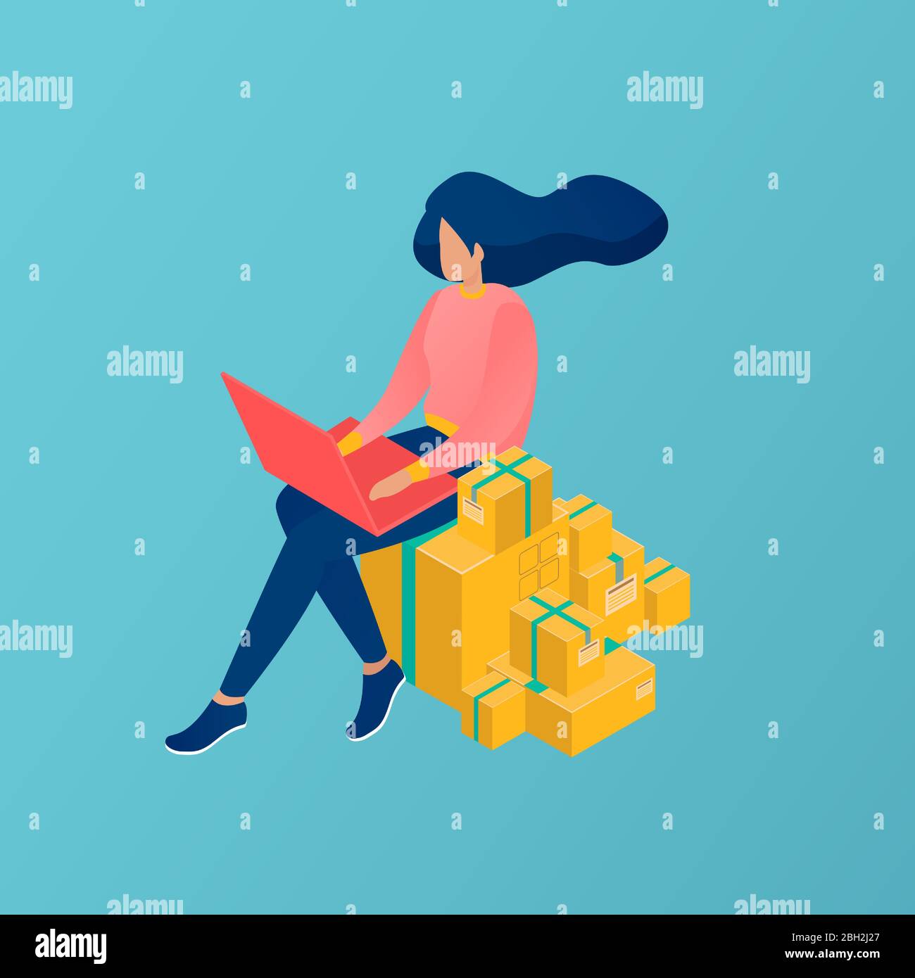 Online selling cartoon hi-res stock photography and images - Alamy