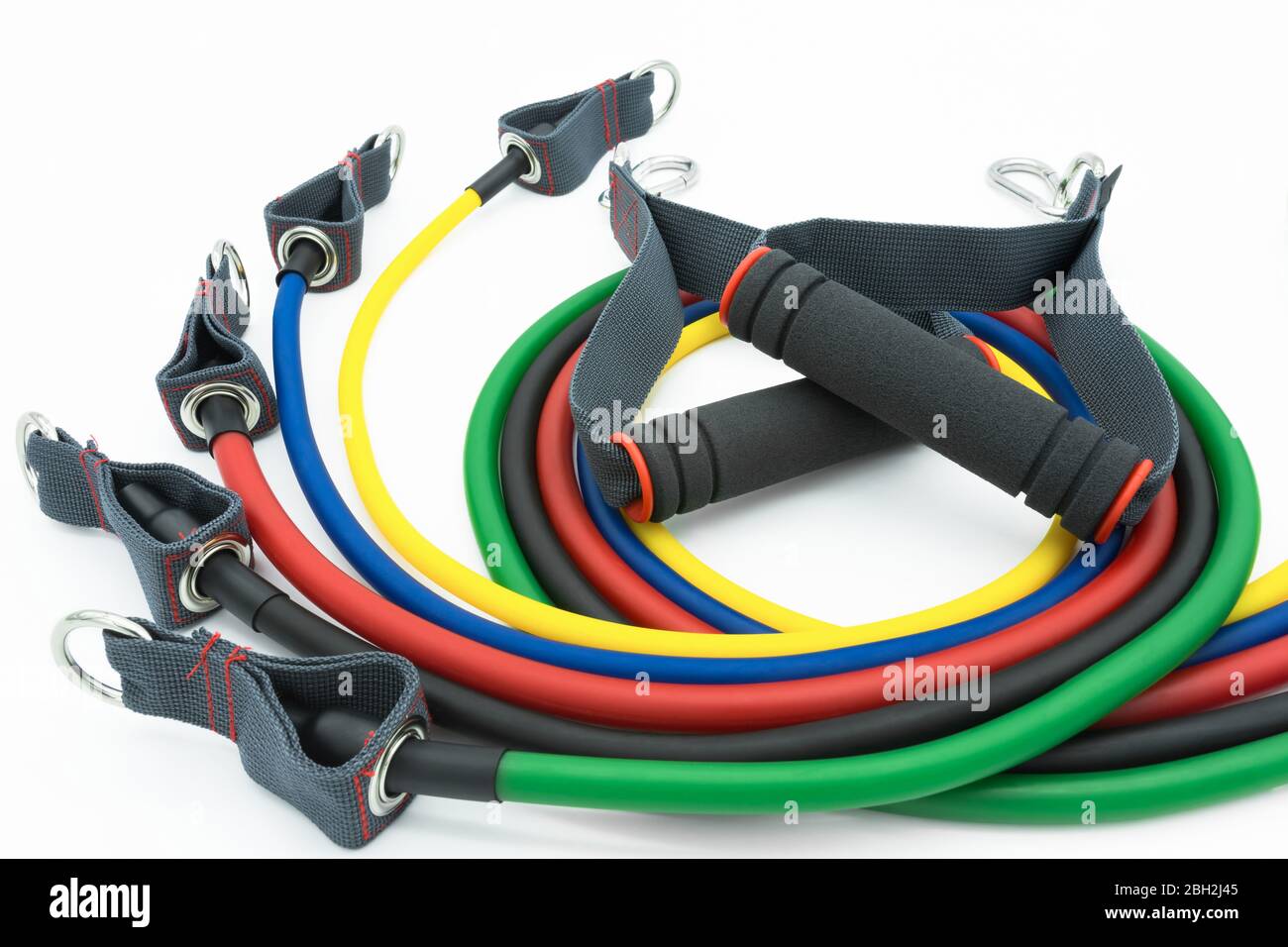 Colorful resistance bands isolated on the white background Stock Photo ...
