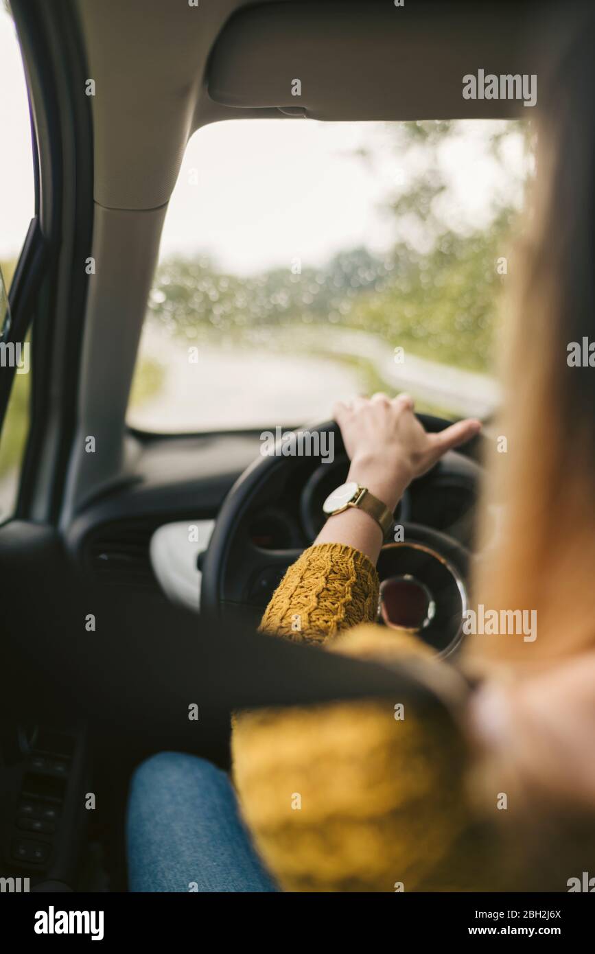 Woman driving rear view close up hi-res stock photography and images ...