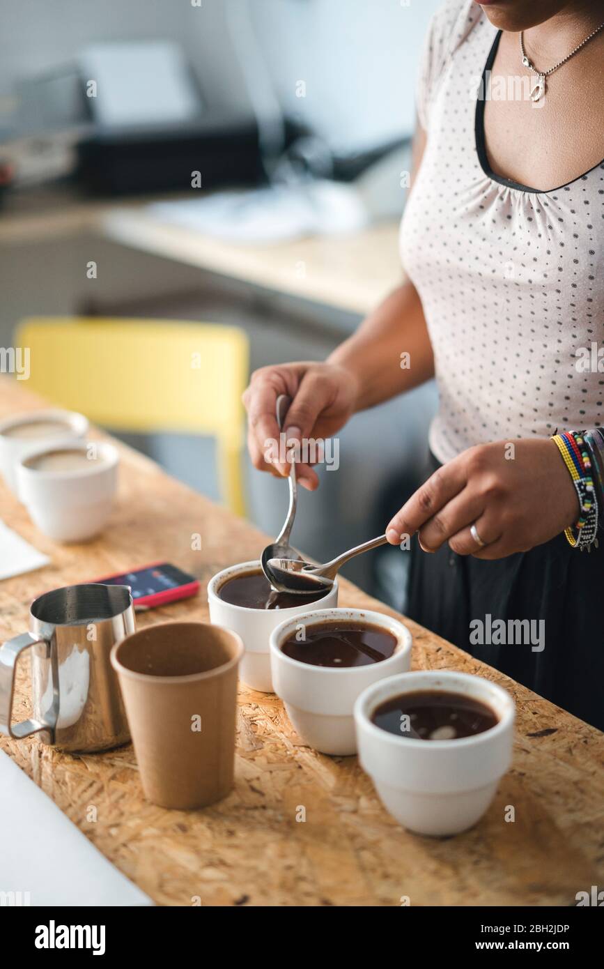 Close up woman preparing cup hi-res stock photography and images - Alamy