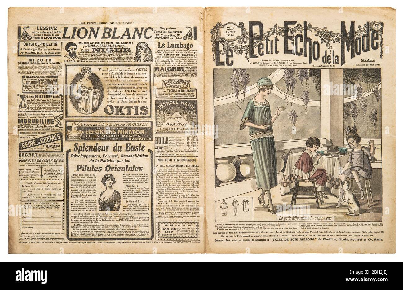 Used paper background. Newspaper pages with antique advertising Stock ...