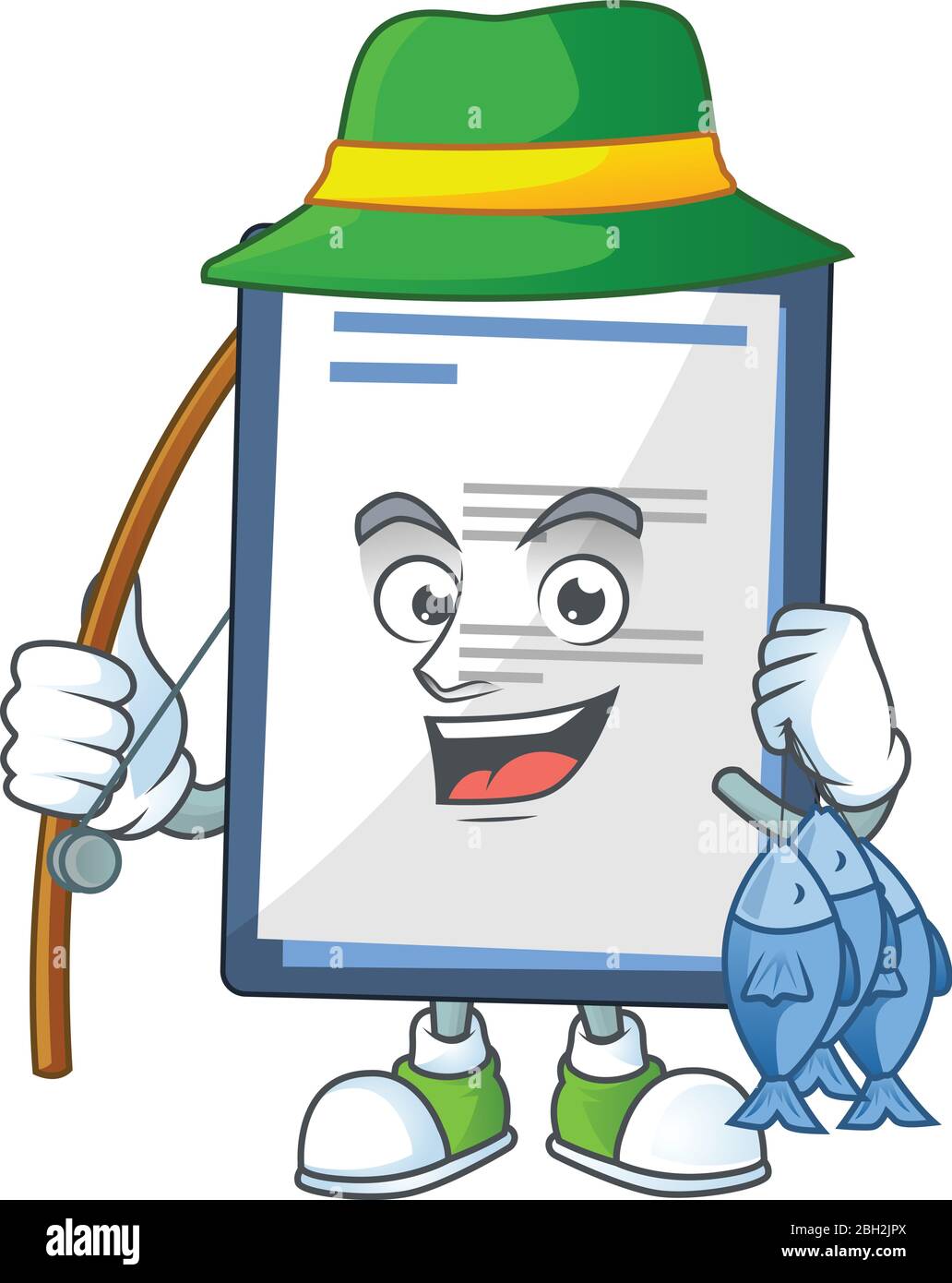 A Picture of medical note fisher mascot design catch a fish Stock ...