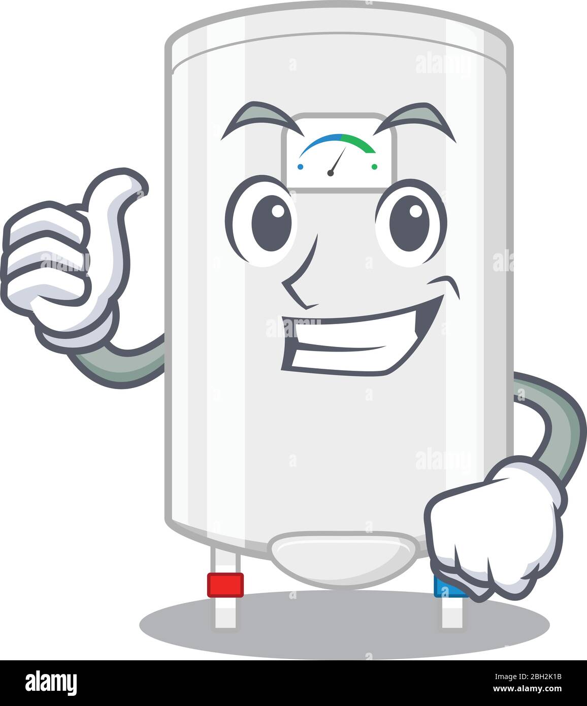 Gas water heater cartoon character design making OK gesture Stock ...