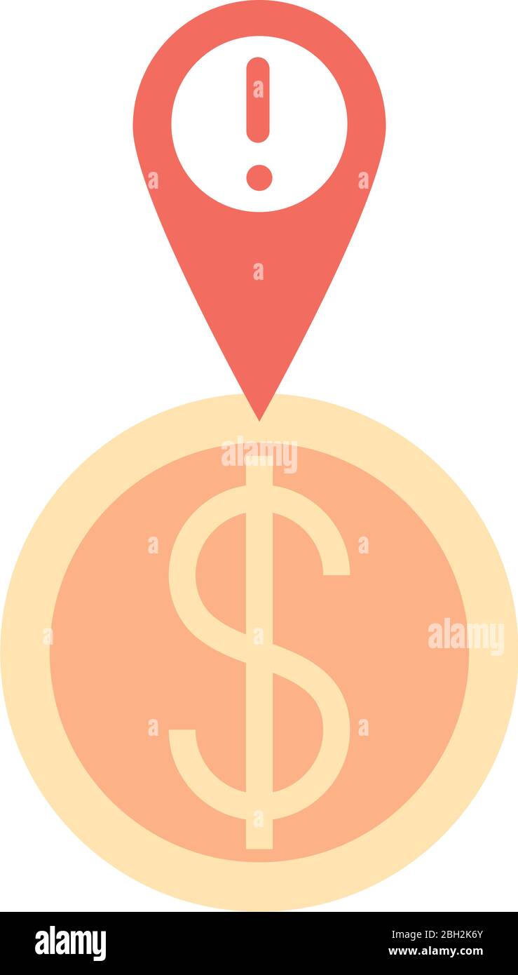 mobile banking, location navigation pin money vector illustration flat ...