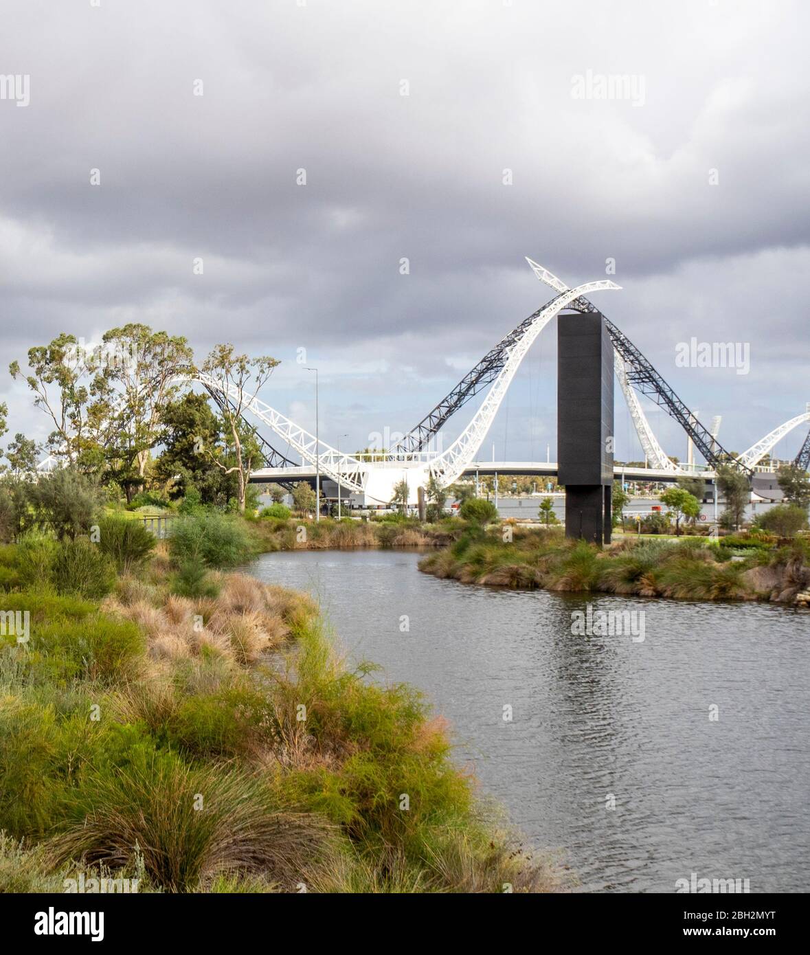 Matagarup footbridge and large outdoor LED video screen at BHP ...