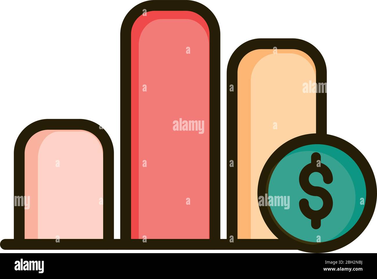 report chart diagram money financial business stock market vector ...