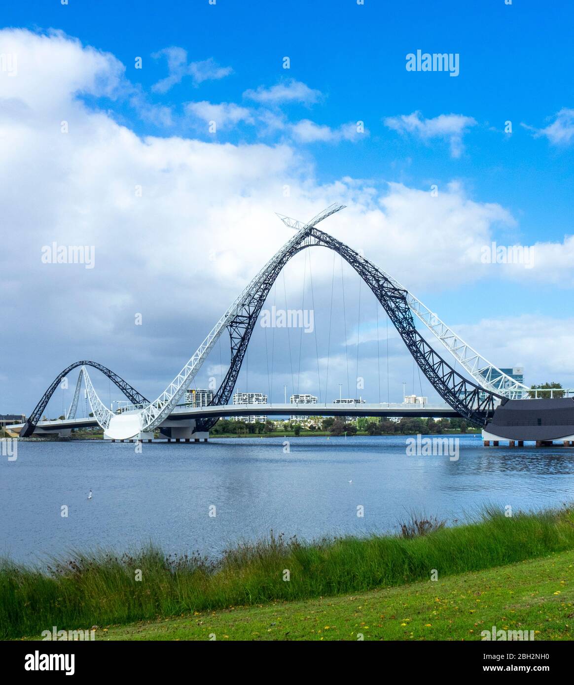 Matagarup Bridge a suspension steel cable stayed pedestrian bridge over ...