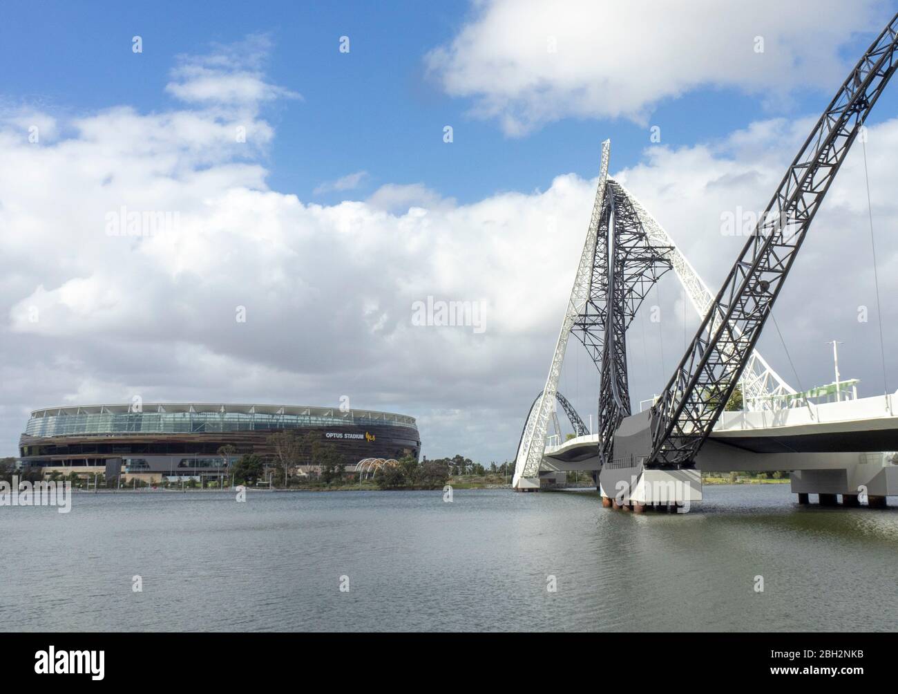 Matagarup Bridge a suspension steel cable stayed pedestrian bridge over ...