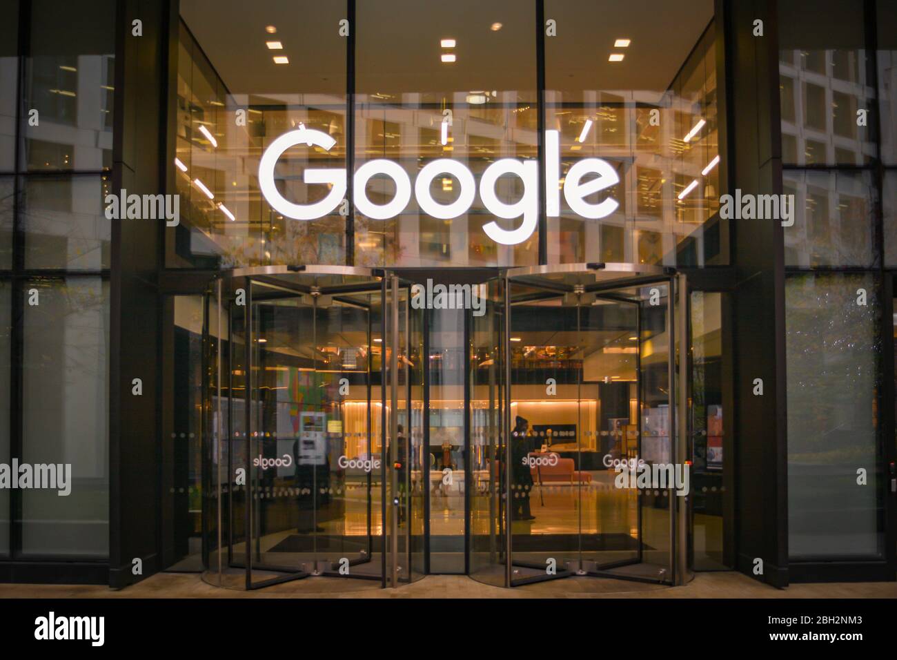 London- Google UK headquarters building on Pancras Square in the West ...