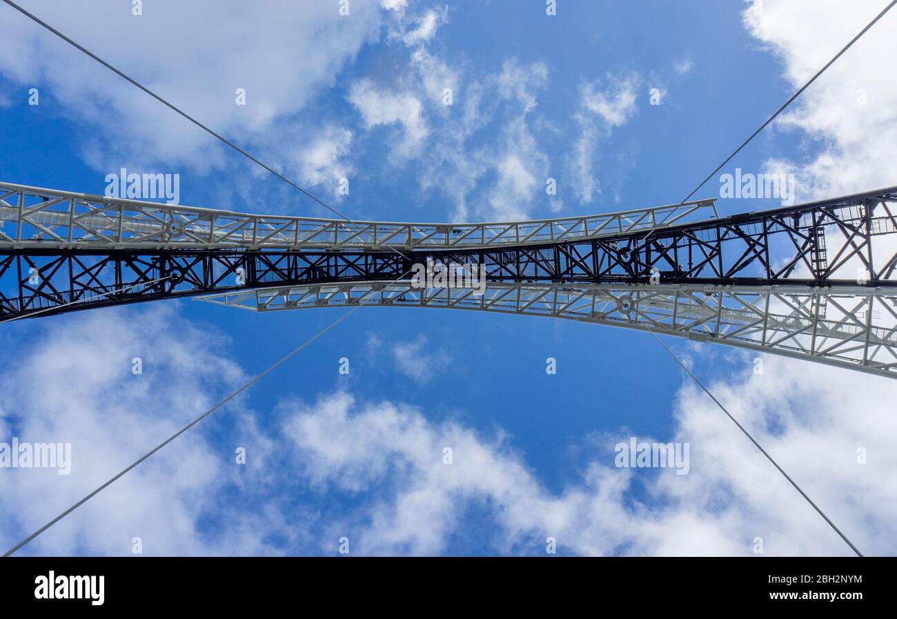 Detail of Matagarup Bridge a suspension steel cable stayed pedestrian ...