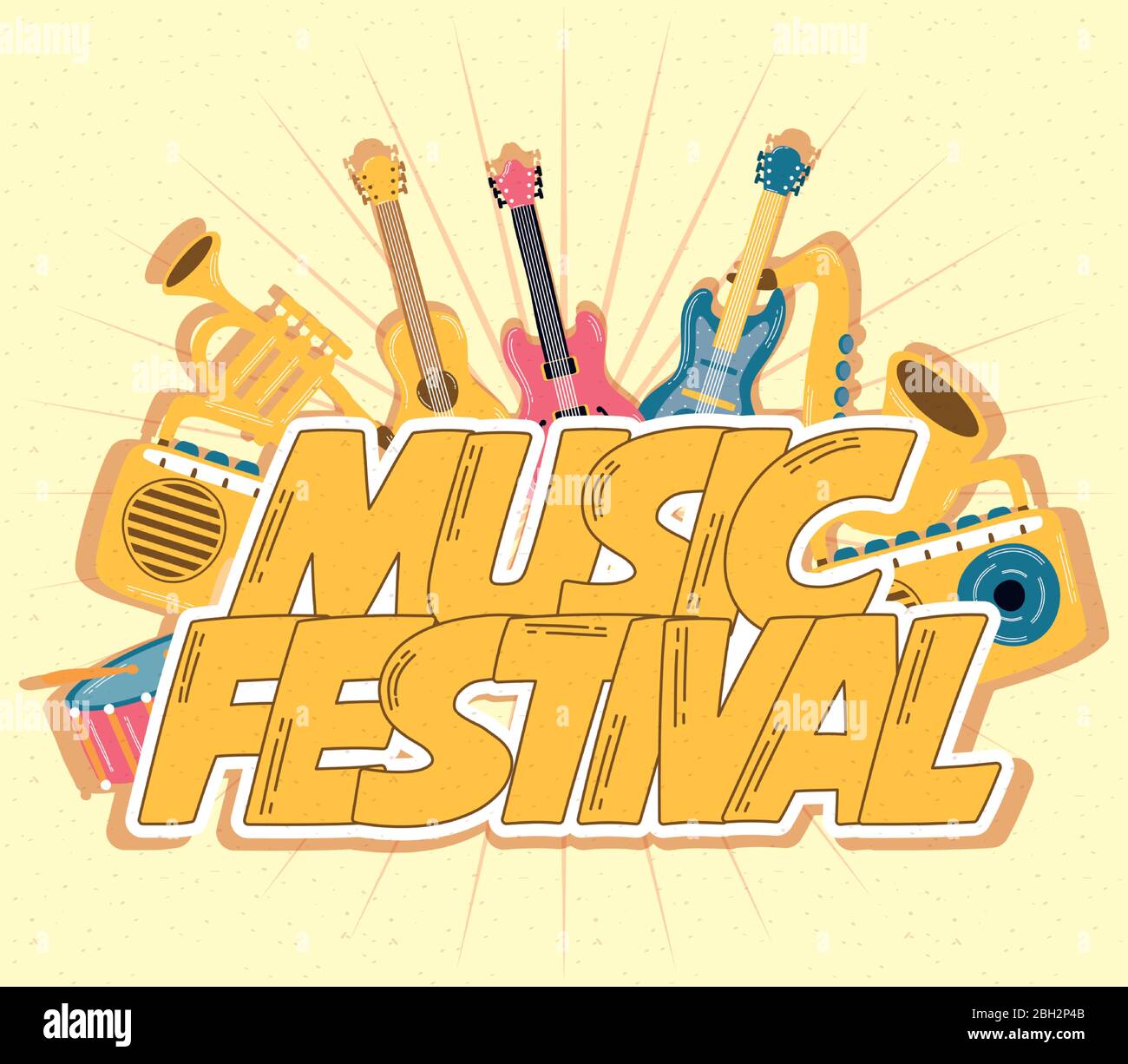music fest poster with instruments Stock Vector Image & Art - Alamy