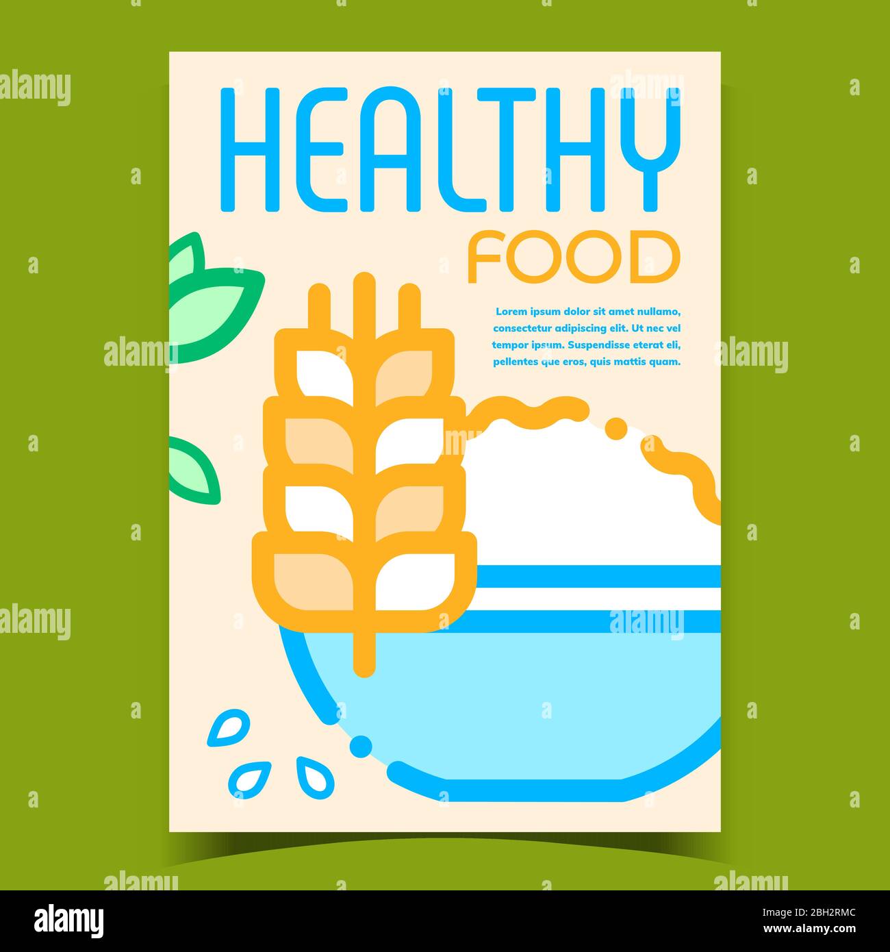 Healthy Food Creative Advertising Poster Vector Stock Vector Image ...