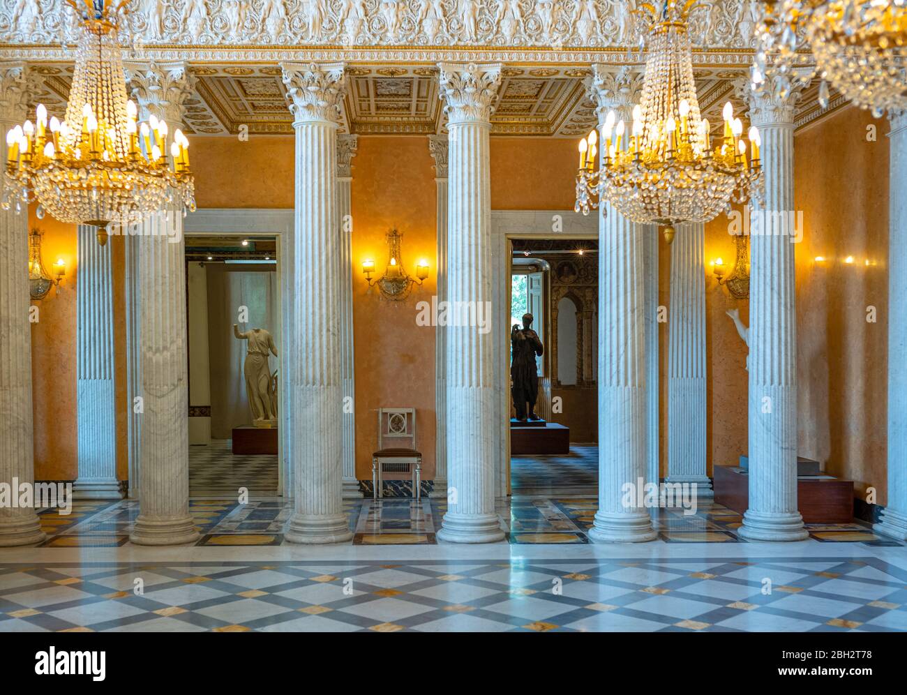 The columns and decorations of the ballroom hi-res stock photography ...