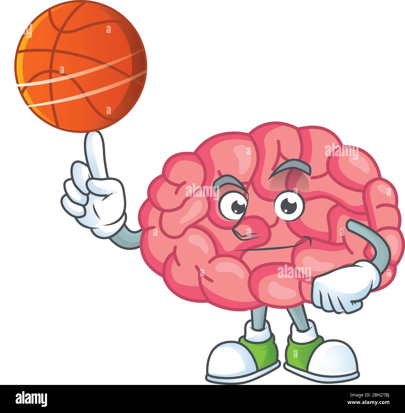 An athletic brain cartoon design style playing basketball Stock Vector ...