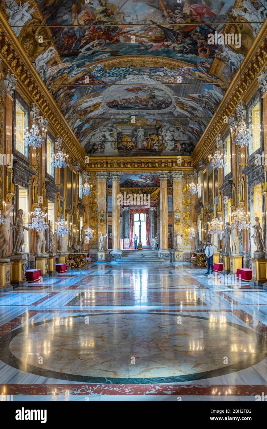 Rome, Italy - August 19, 2017: Colonna Palace, the Great Hall of the ...