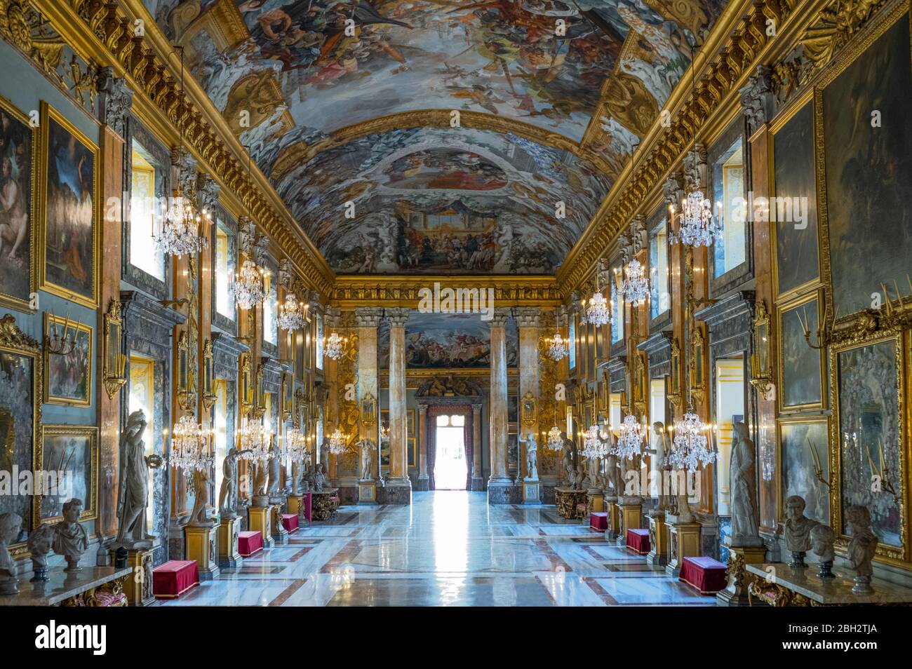 Rome, Italy - August 19, 2017: Colonna Palace, the Great Hall of the ...