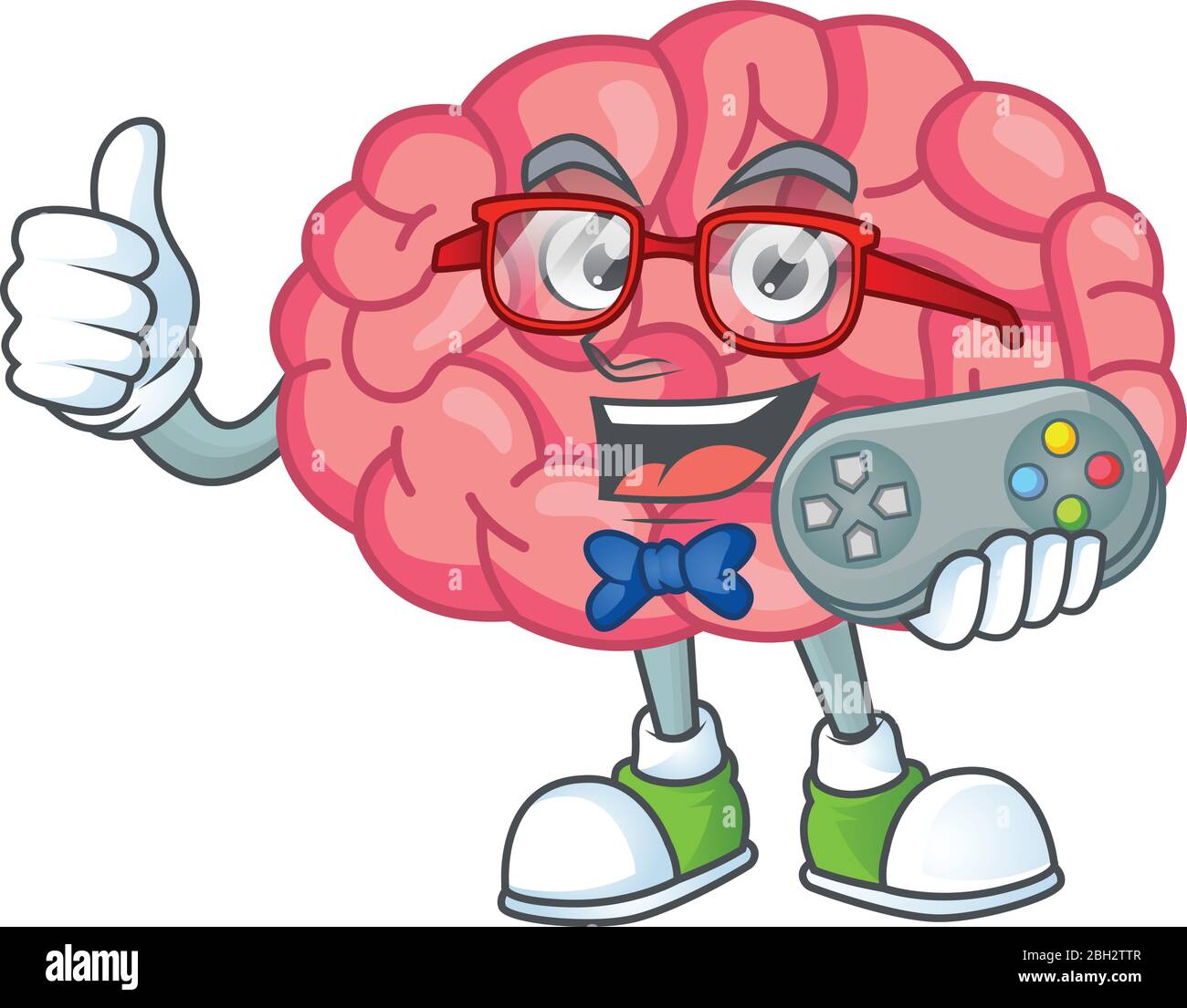 Brain talented gamer mascot design play game with controller Stock ...