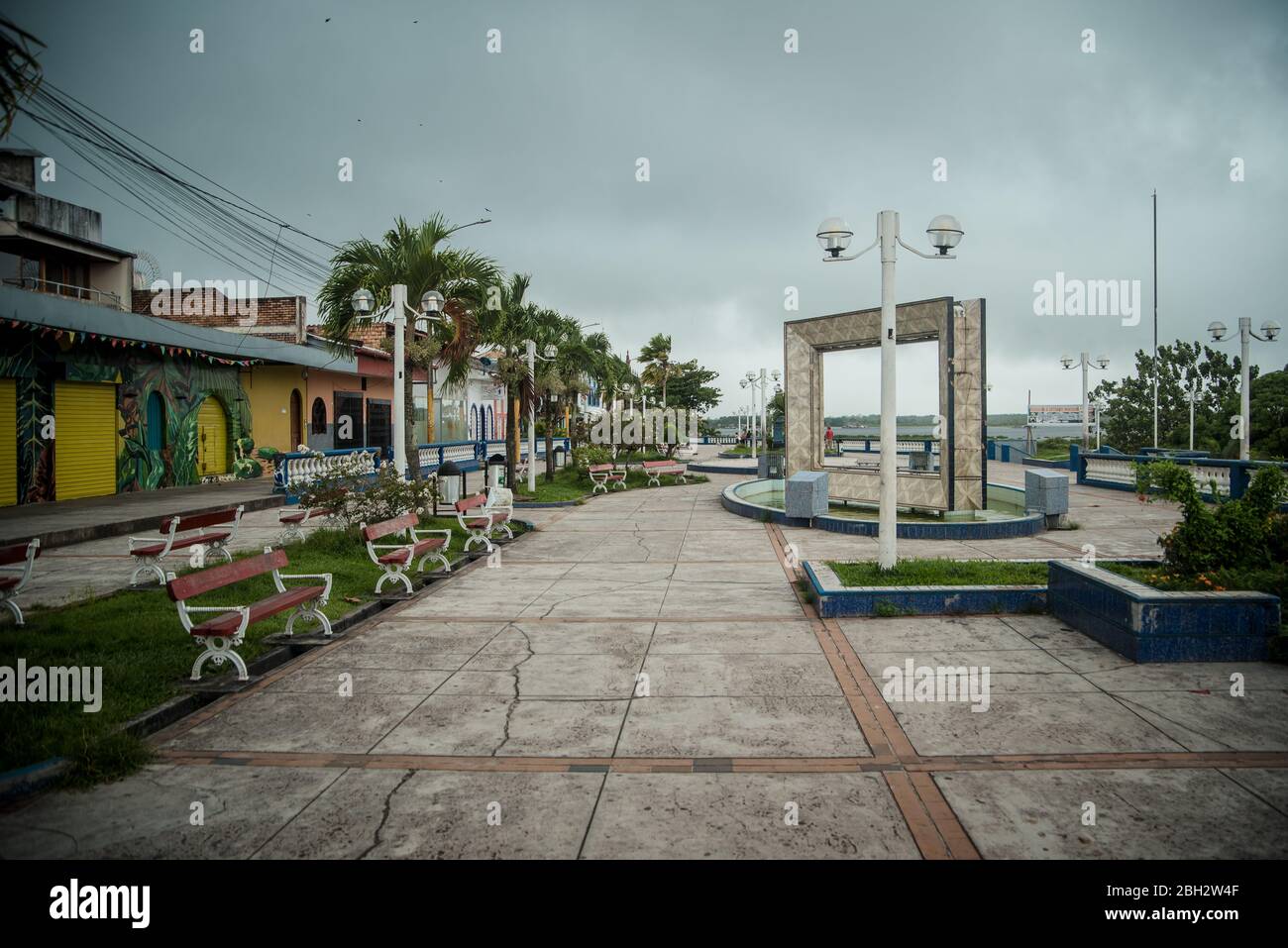 An empty promenade in Iquitos town, Peru Stock Photo - Alamy