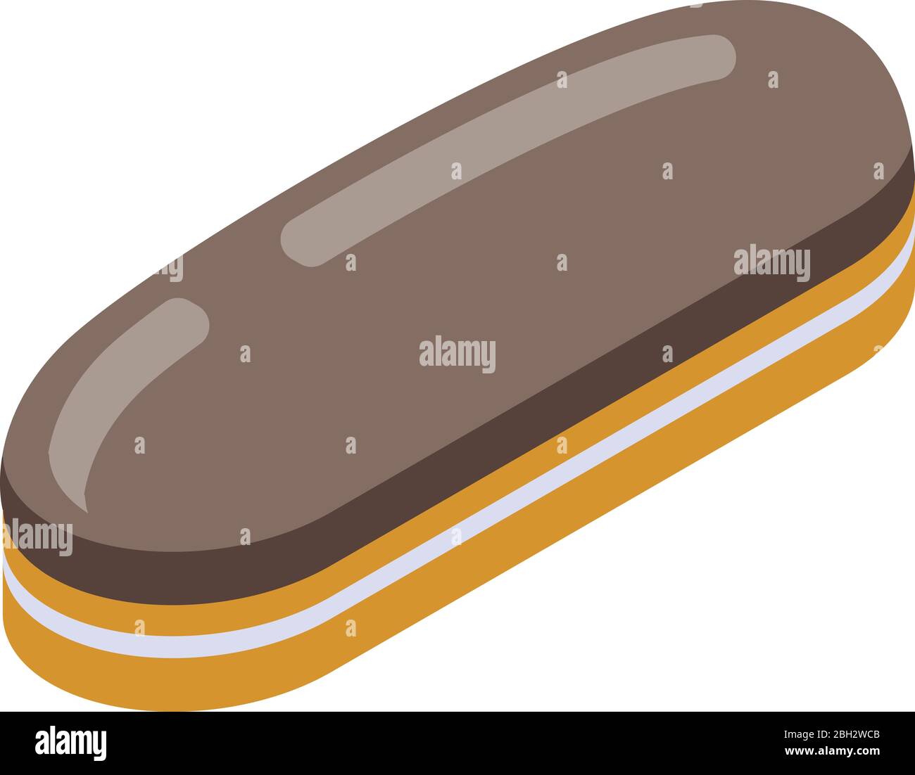 French chocolate eclair Stock Vector Images - Alamy