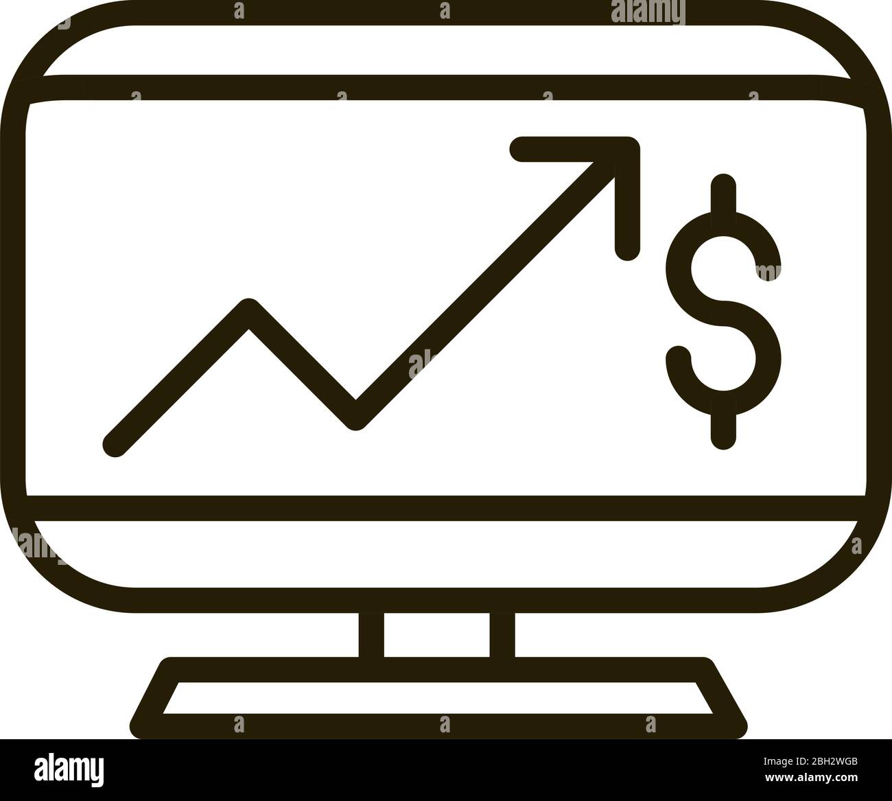 computer profit arrow money financial business stock market vector ...