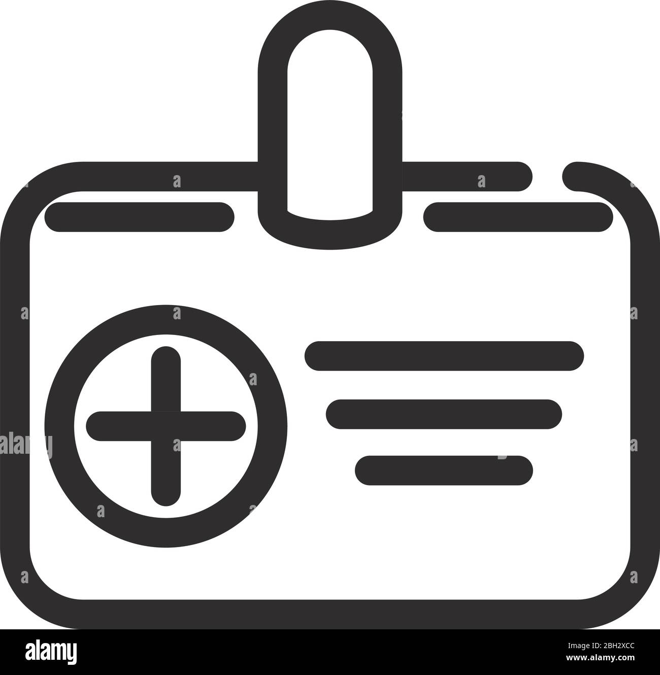 plastic id card medical and health care vector illustration line style ...