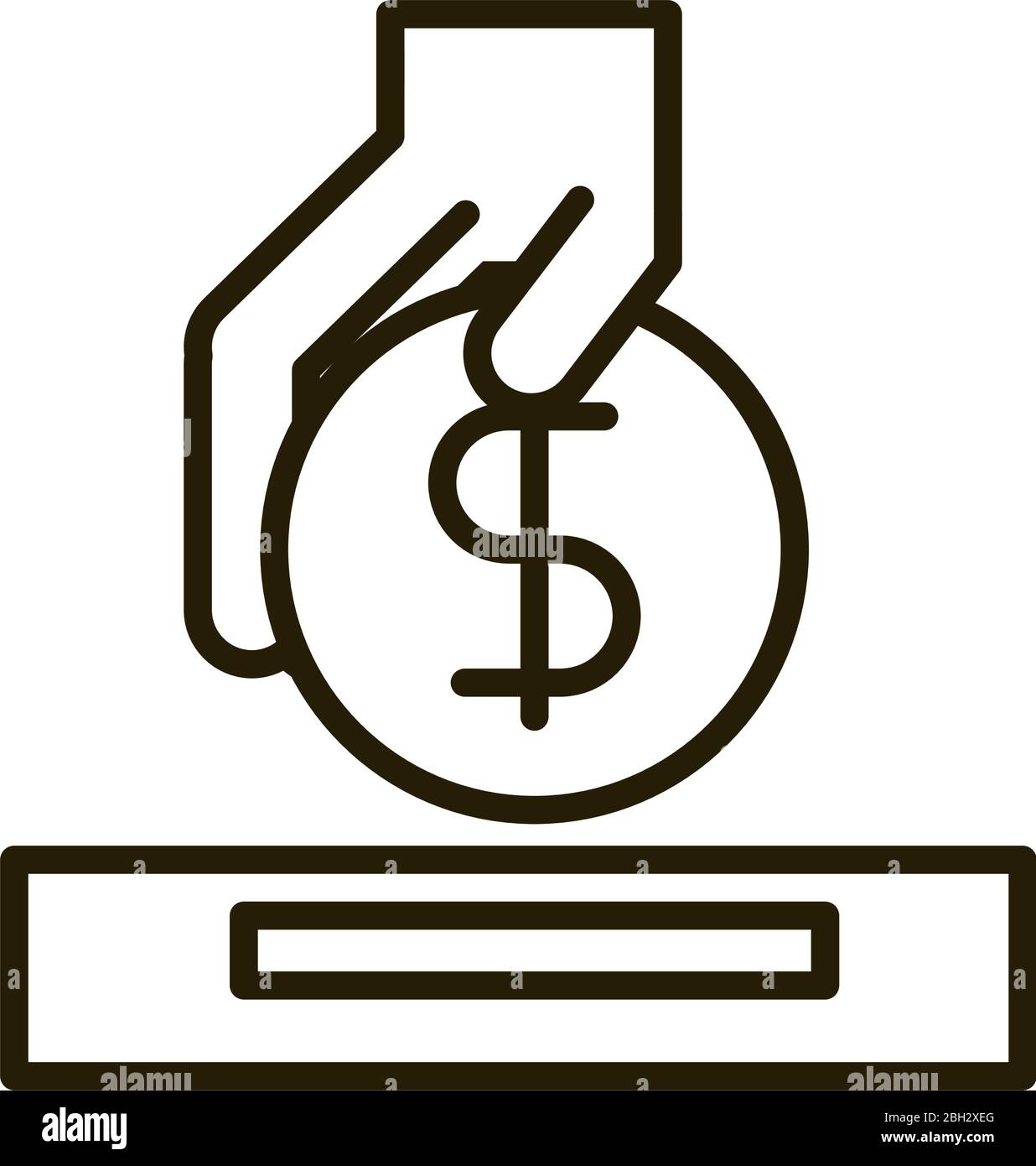hand inserting coin business financial investing vector illustration ...