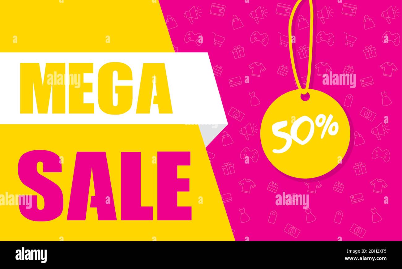 mega sale commercial banner poster Stock Vector Image & Art - Alamy