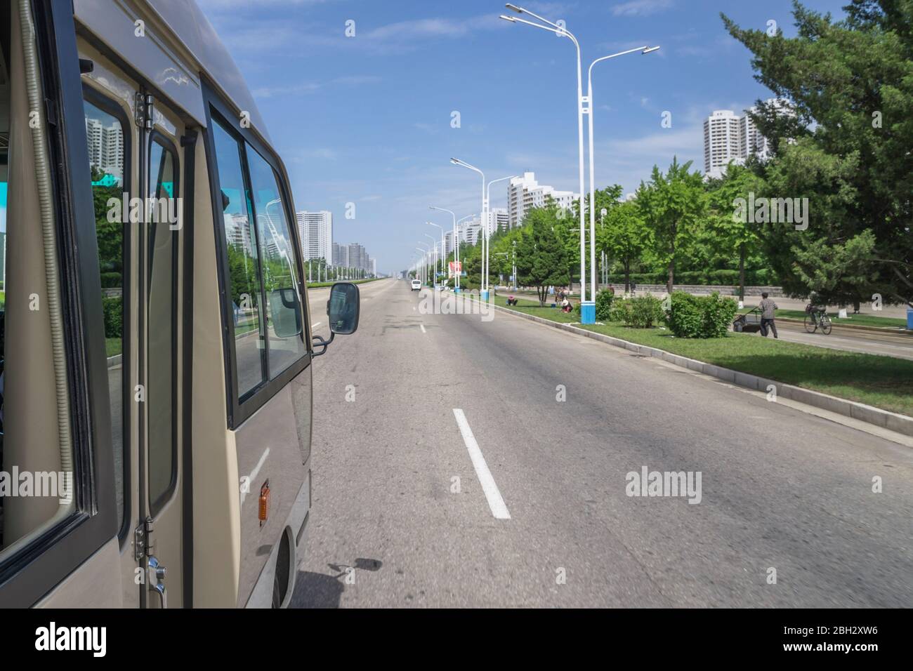 The empty Highway in Pyongyang, North Korea Stock Photo - Alamy