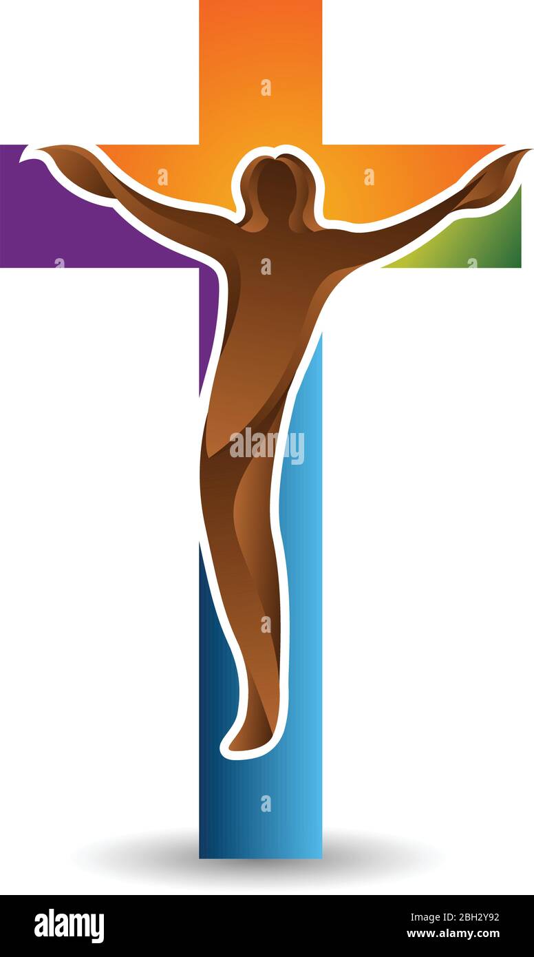 Illustration art of a Christ on the cross logo with isolated background ...